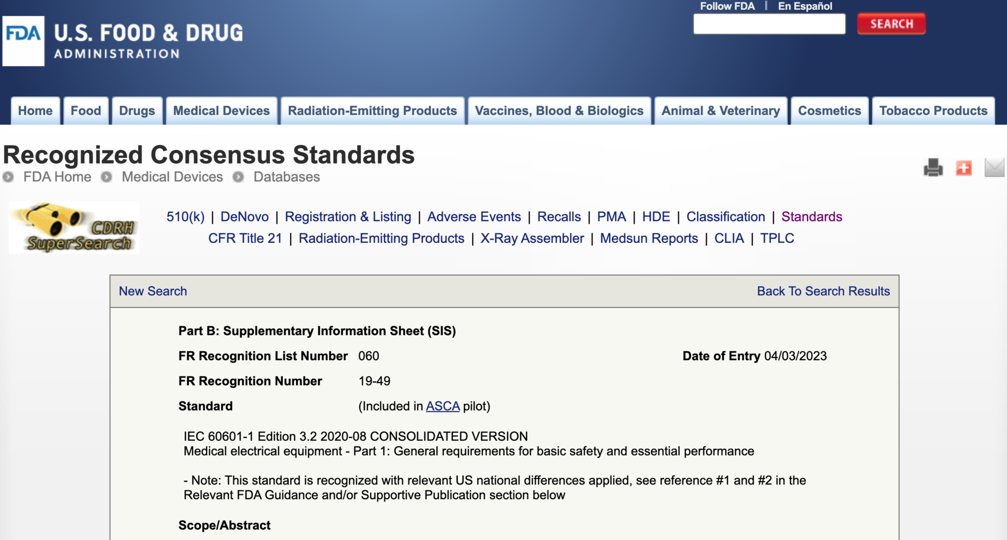 FDA Recognizes IEC 60601-1 Edition 3.2 – Eisner Safety Consultants